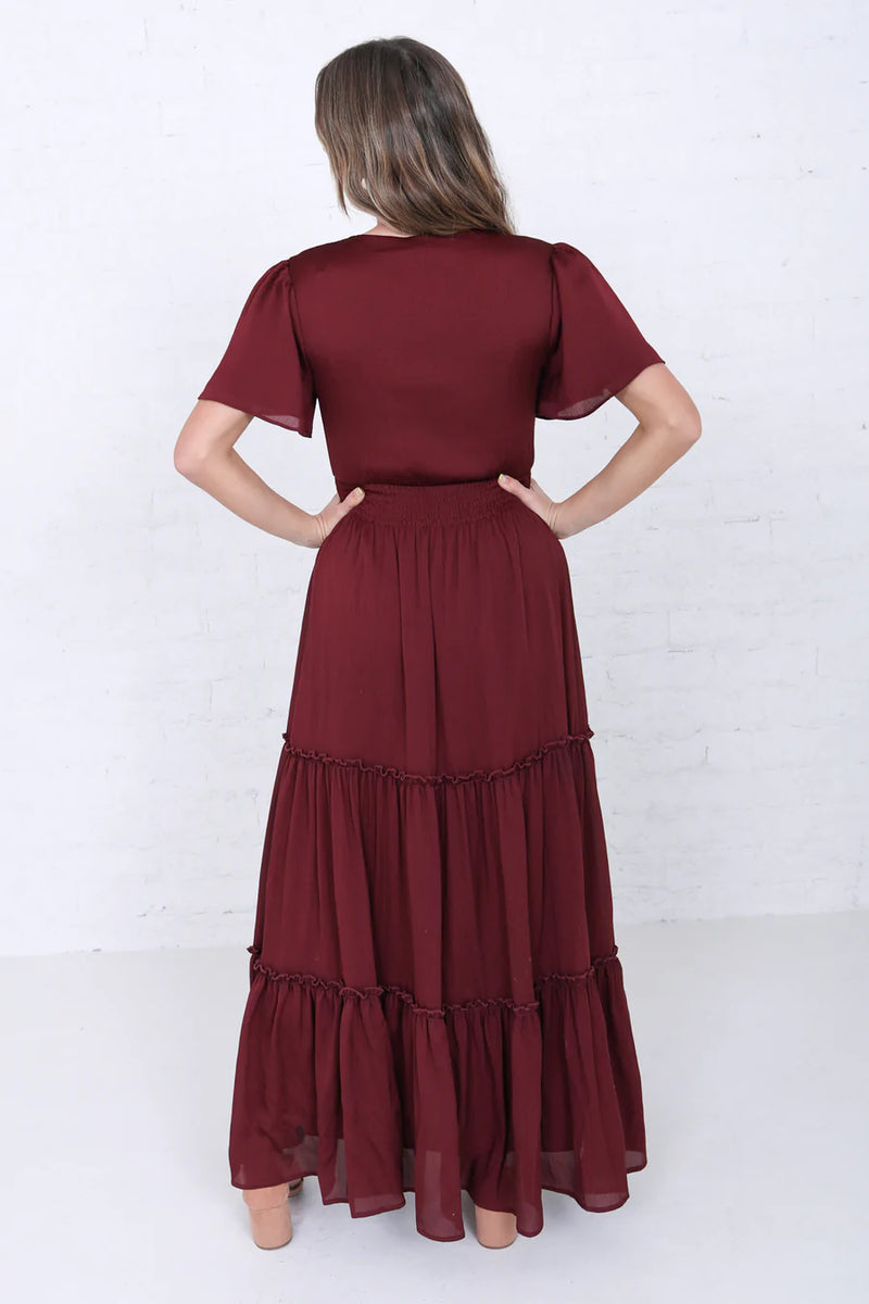 Mia Modest Maxi in Zinfandel – A Closet Full of Dresses
