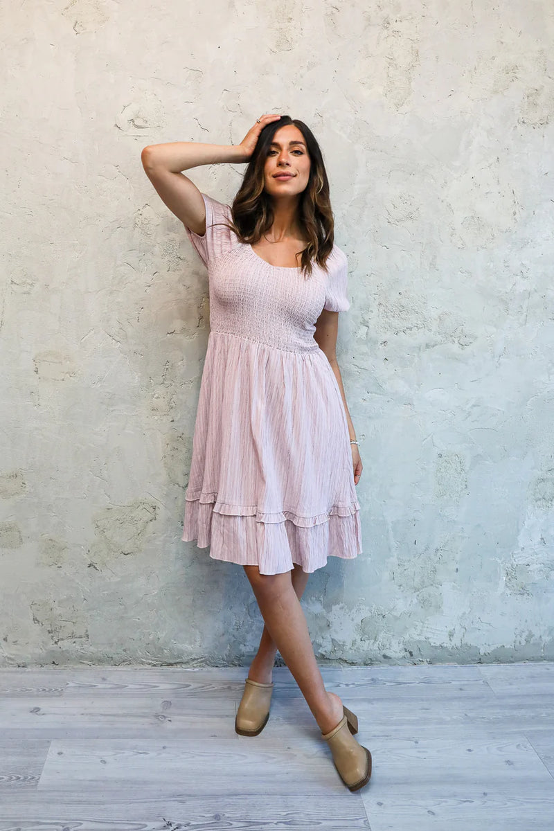 Lennon Modest Dress in Ballet Pink – A Closet Full of Dresses
