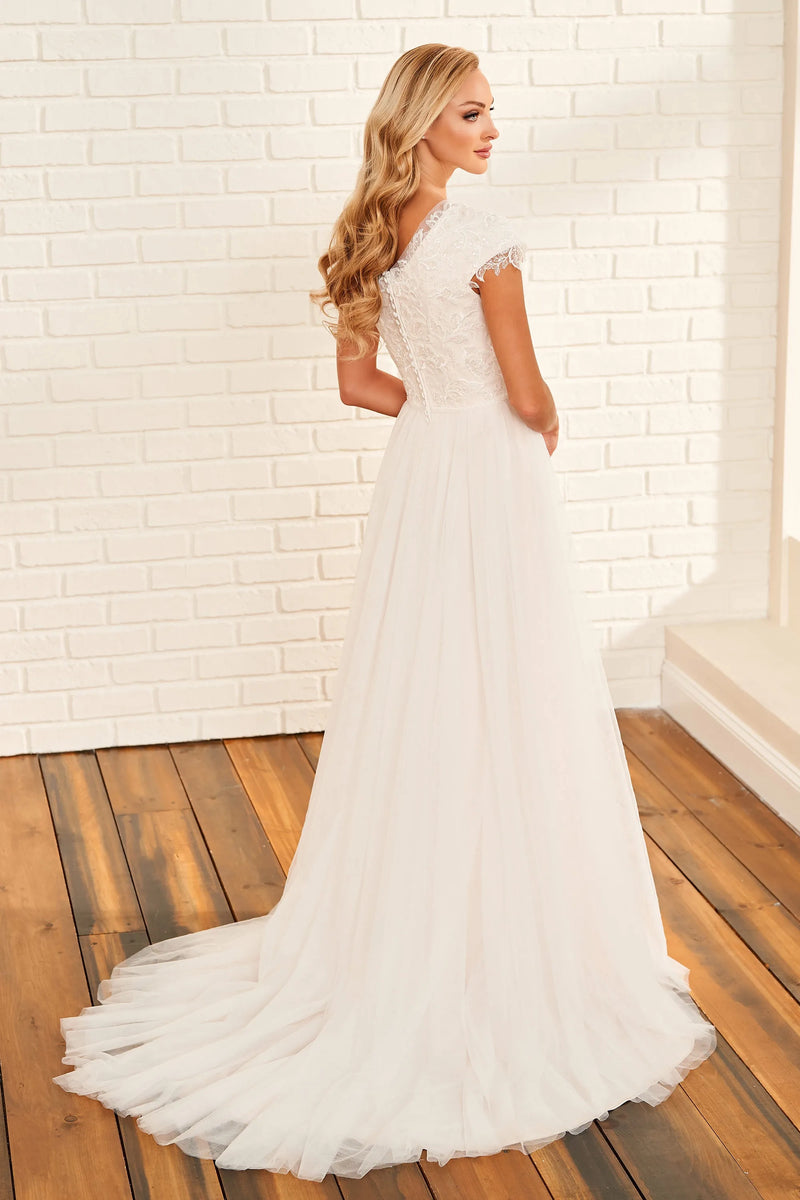 MOD1816 Modest Wedding Dress – A Closet Full of Dresses