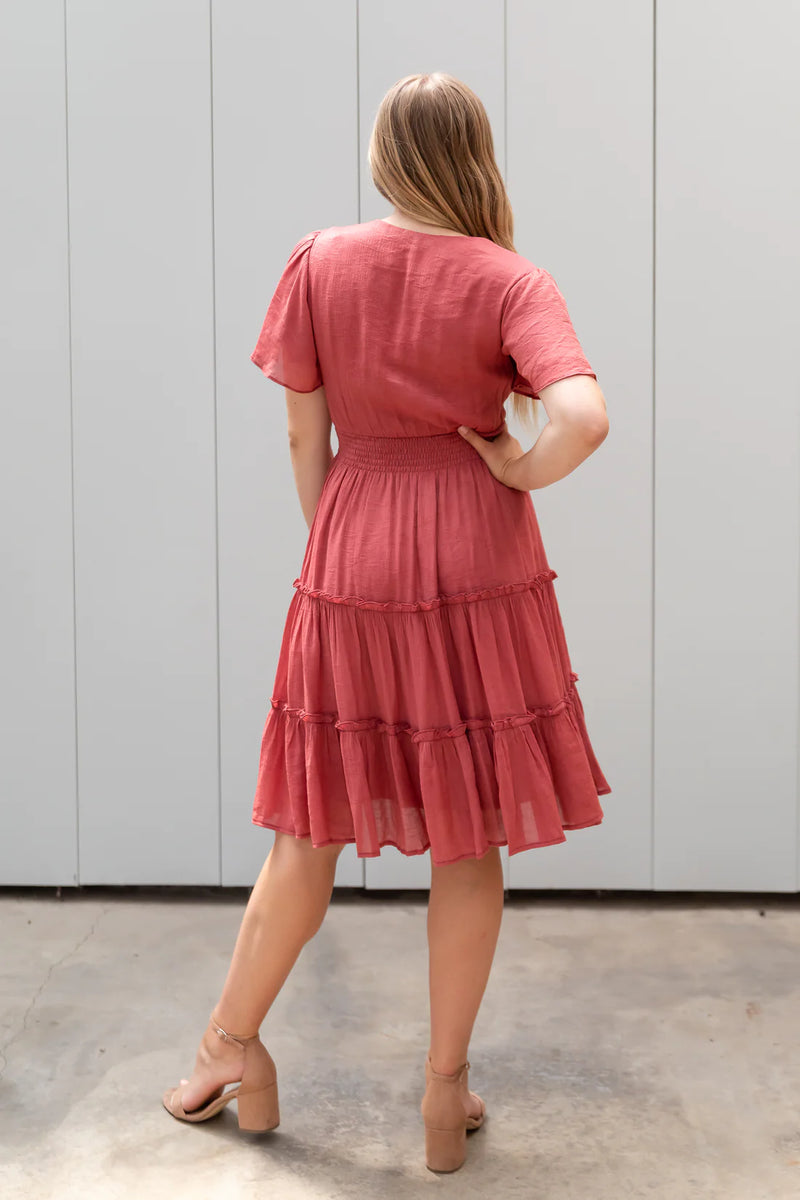 Tate Modest Dress in Faded Rose – A Closet Full of Dresses