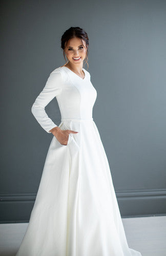 Emily Modest Wedding Dress – A Closet Full of Dresses
