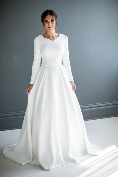 Emily Modest Wedding Dress – A Closet Full of Dresses